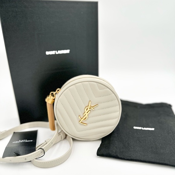 Saint Laurent | Bags | New Ysl Blanc Vinyle Round Belt Bag | Poshmark